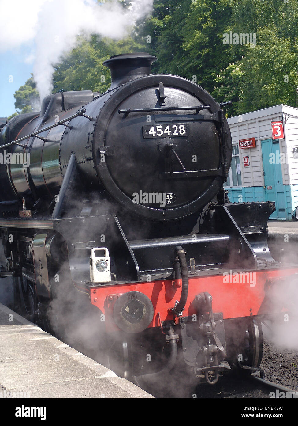 Steam engine sits in the platform at Grosmont, UK Stock Photo - Alamy
