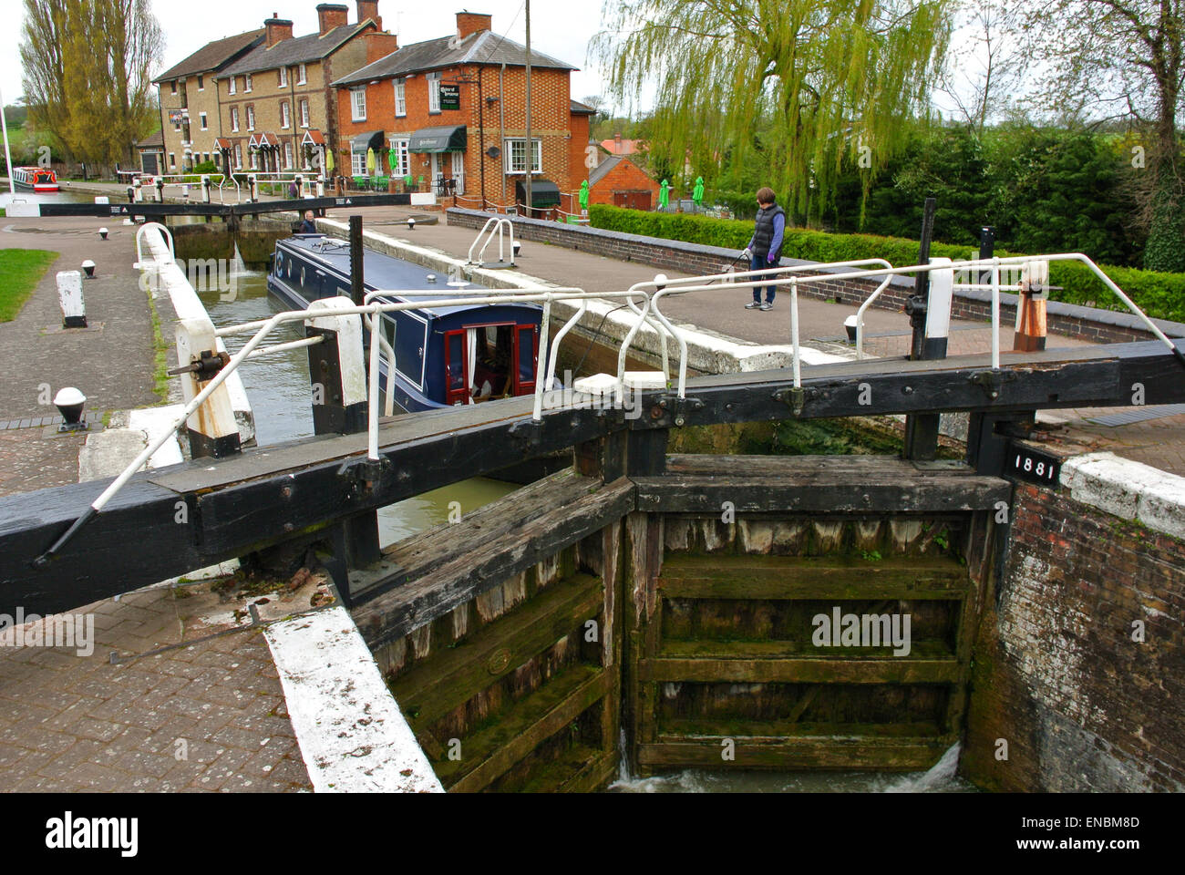 stoke bruerne lock gates Stock Photo - Alamy