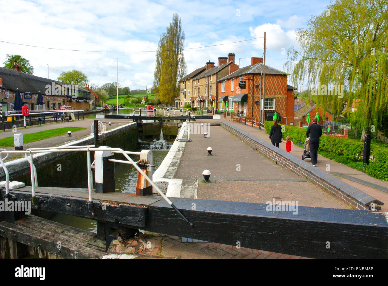 stoke bruerne lock gates Stock Photo - Alamy