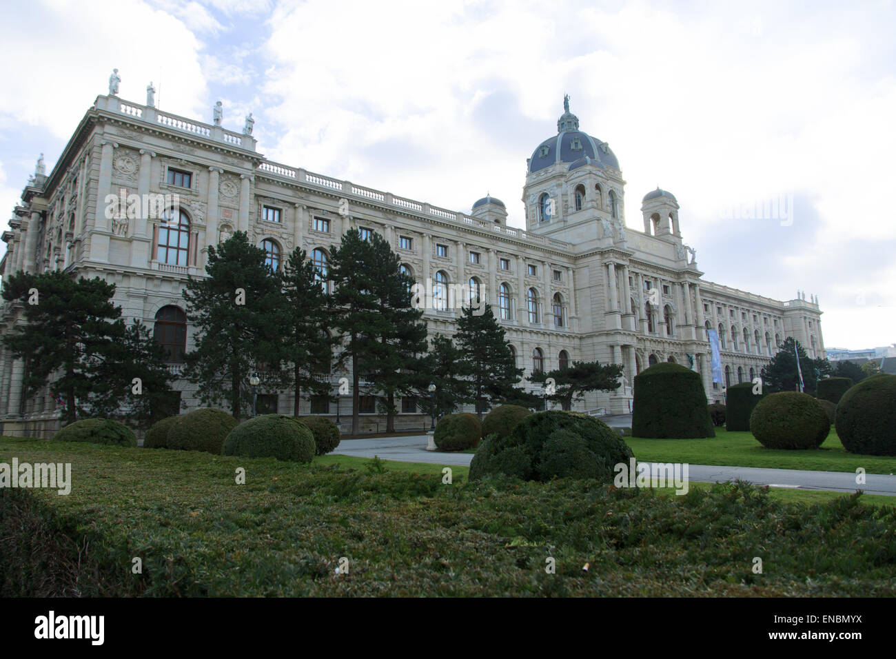 The beautiful building in the city of Vienna surrounded with green ...