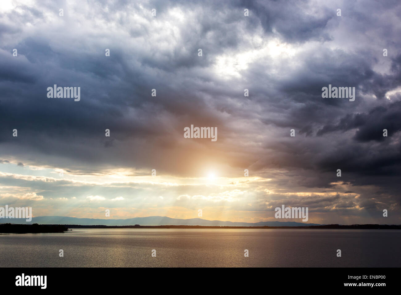 Large panoramic view at the beautiful lake Stock Photo - Alamy