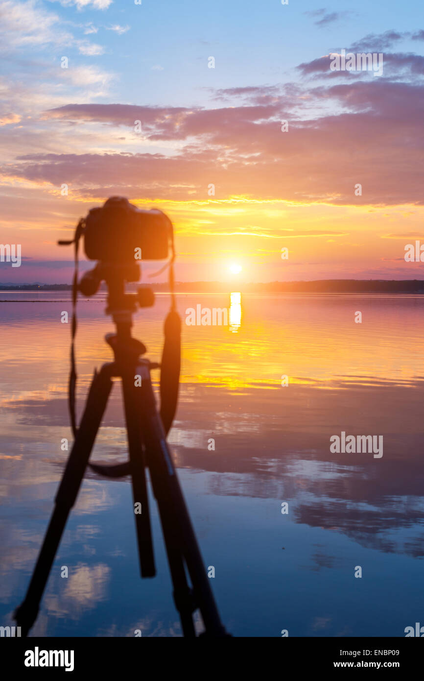 The camera taking shot of beautiful sunset Stock Photo - Alamy