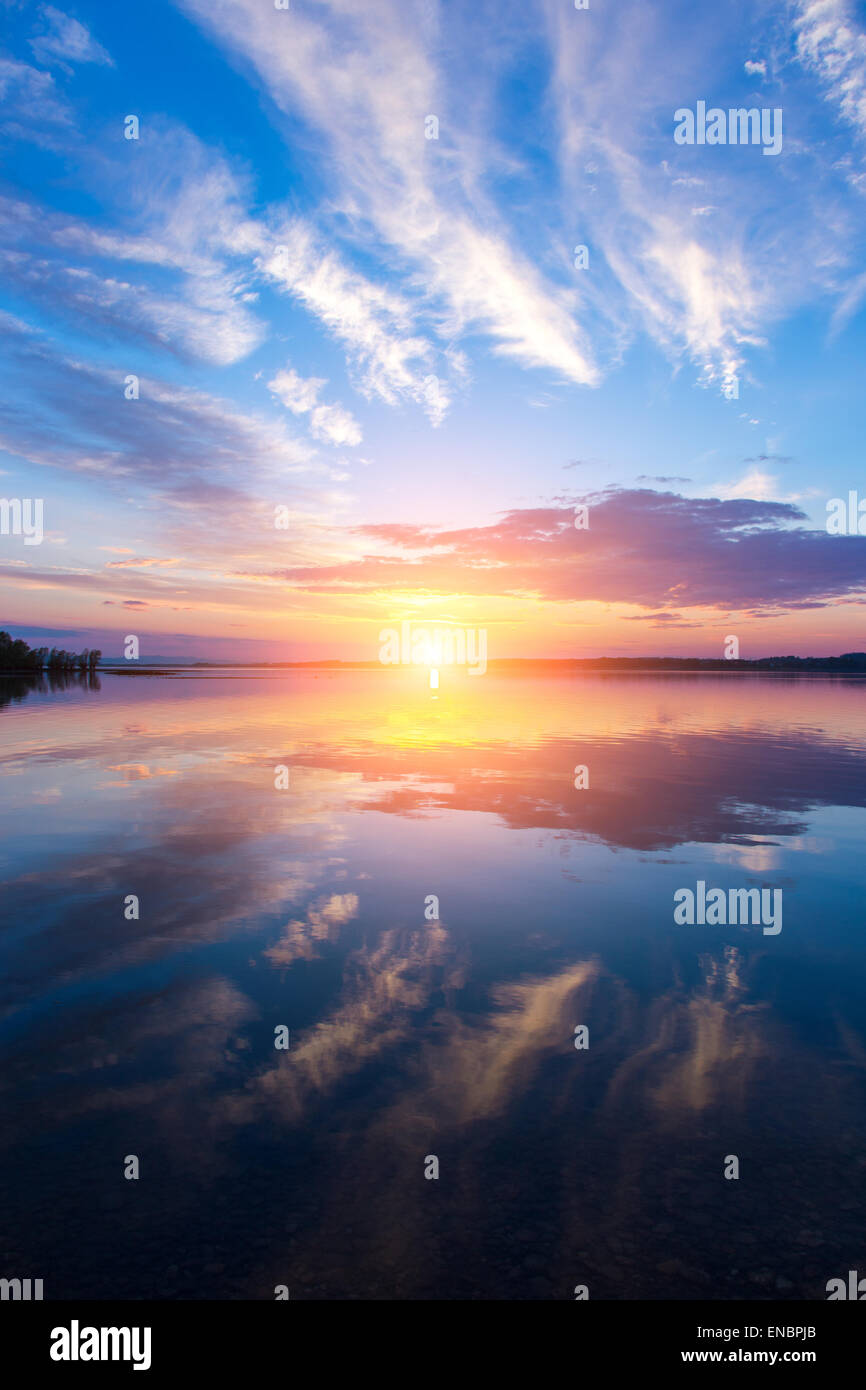 Large panoramic view at the beautiful lake Stock Photo - Alamy