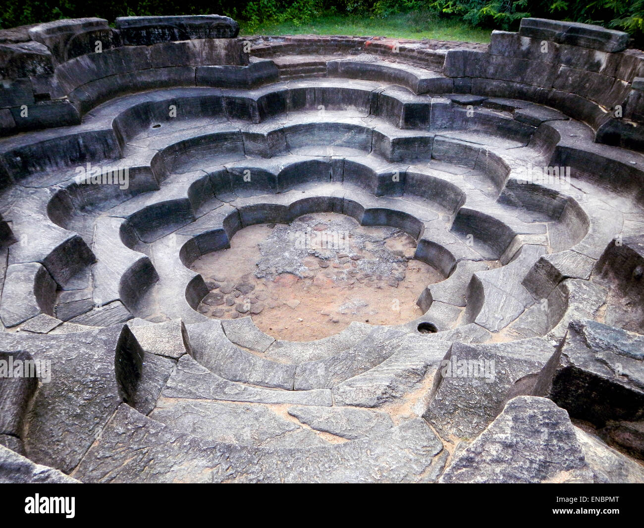 Polonnaruwa ancient city lotus shaped stone pond UNESCO World Heritage ...