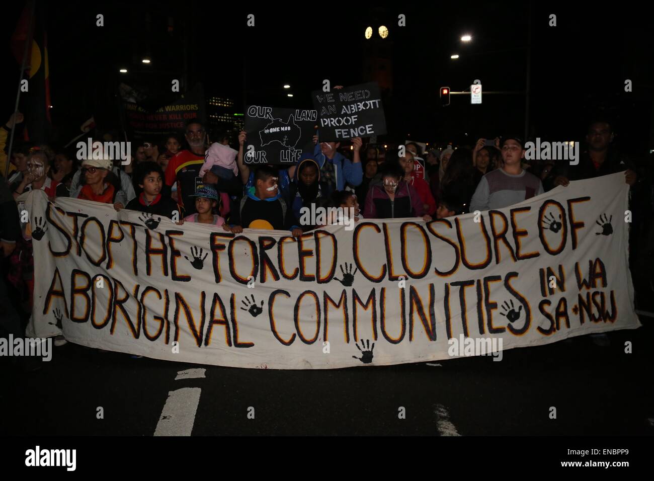 Stop the forced closure of aboriginal communities hi-res stock ...