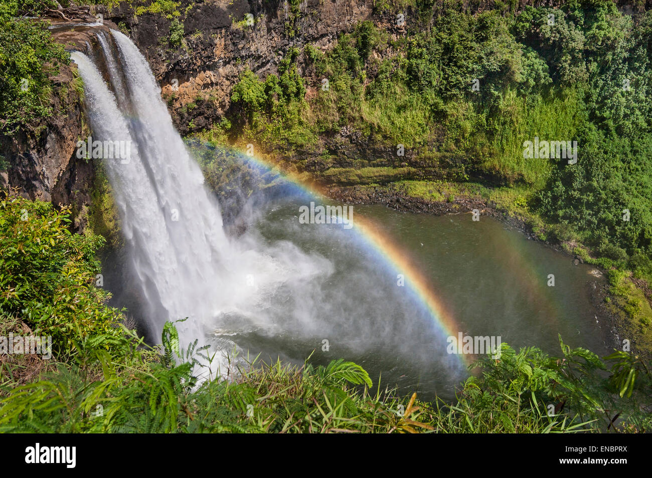 Wailua falls rainbow hi-res stock photography and images - Alamy