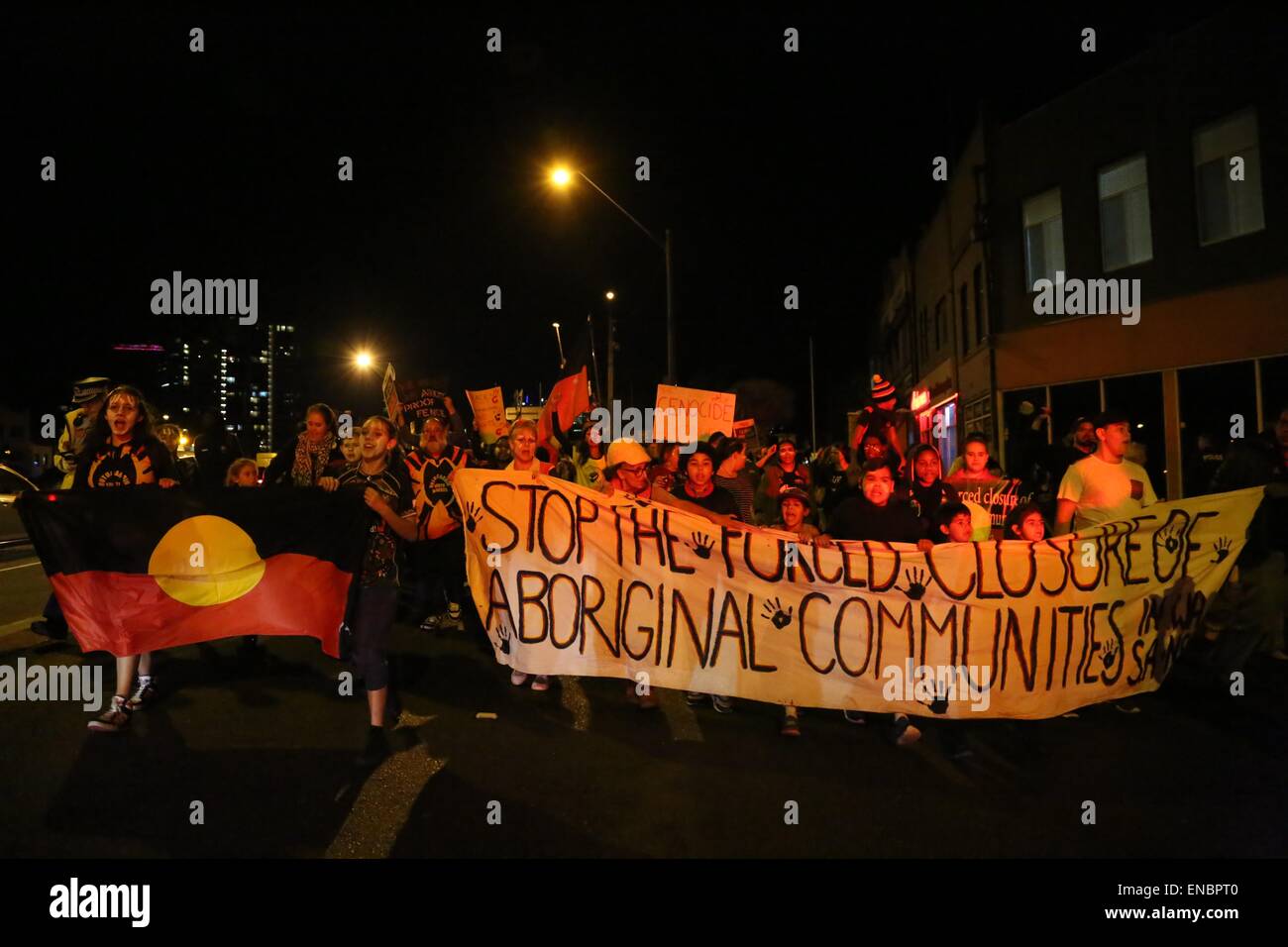 Stop the forced closure of aboriginal communities hi-res stock ...