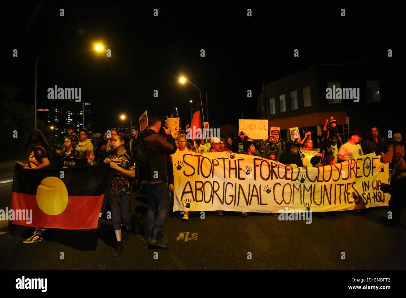 Stop the forced closure of aboriginal communities hi-res stock ...