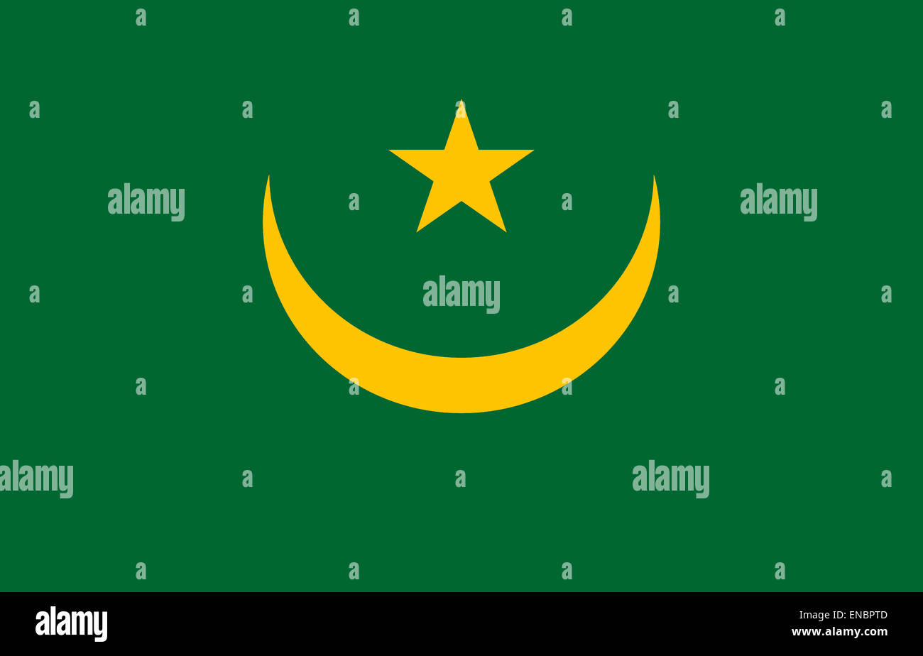 National flag of the Islamic Republic of Mauritania Stock Photo - Alamy