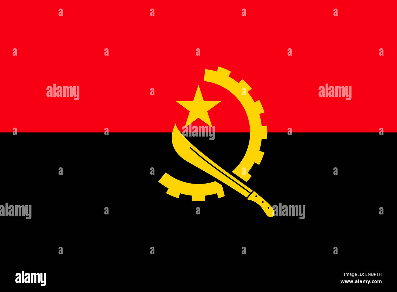 National flag of the Republic of Angola Stock Photo - Alamy