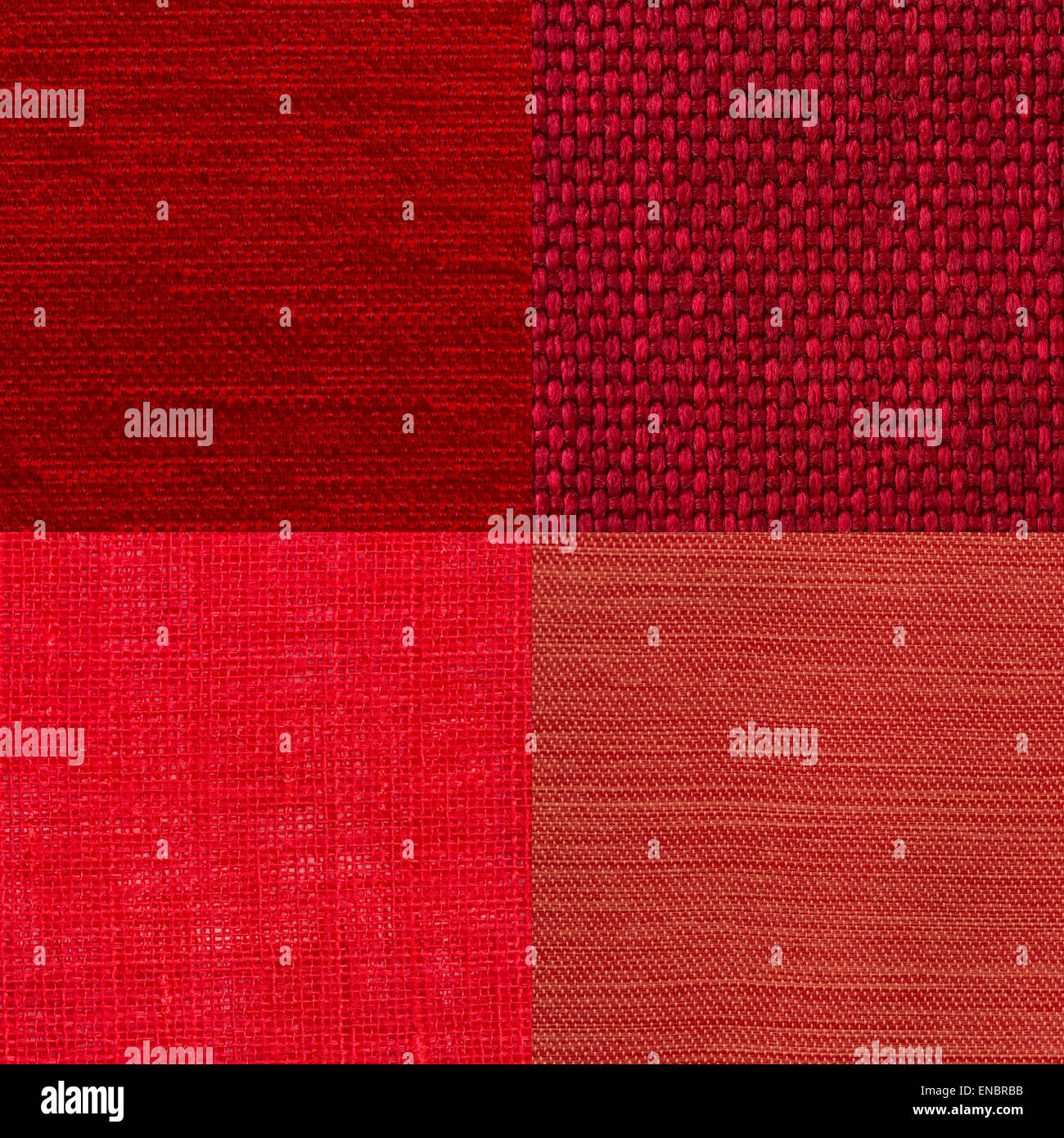 Set of red fabric samples, texture background Stock Photo - Alamy