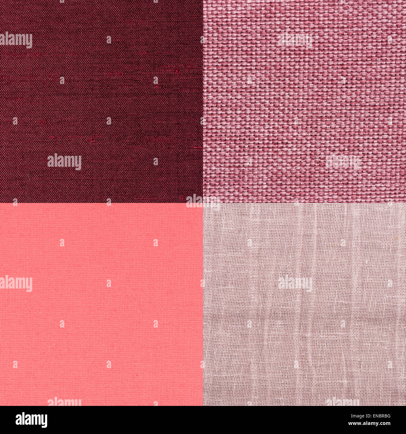Set of pink fabric samples, texture background Stock Photo - Alamy