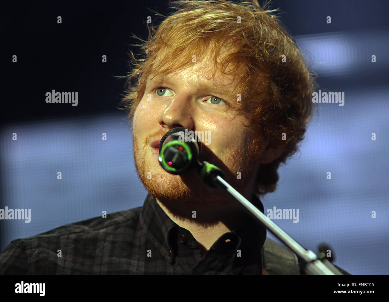 Ed Sheeran performing live on stage at Manchester Arena Featuring: Ed ...