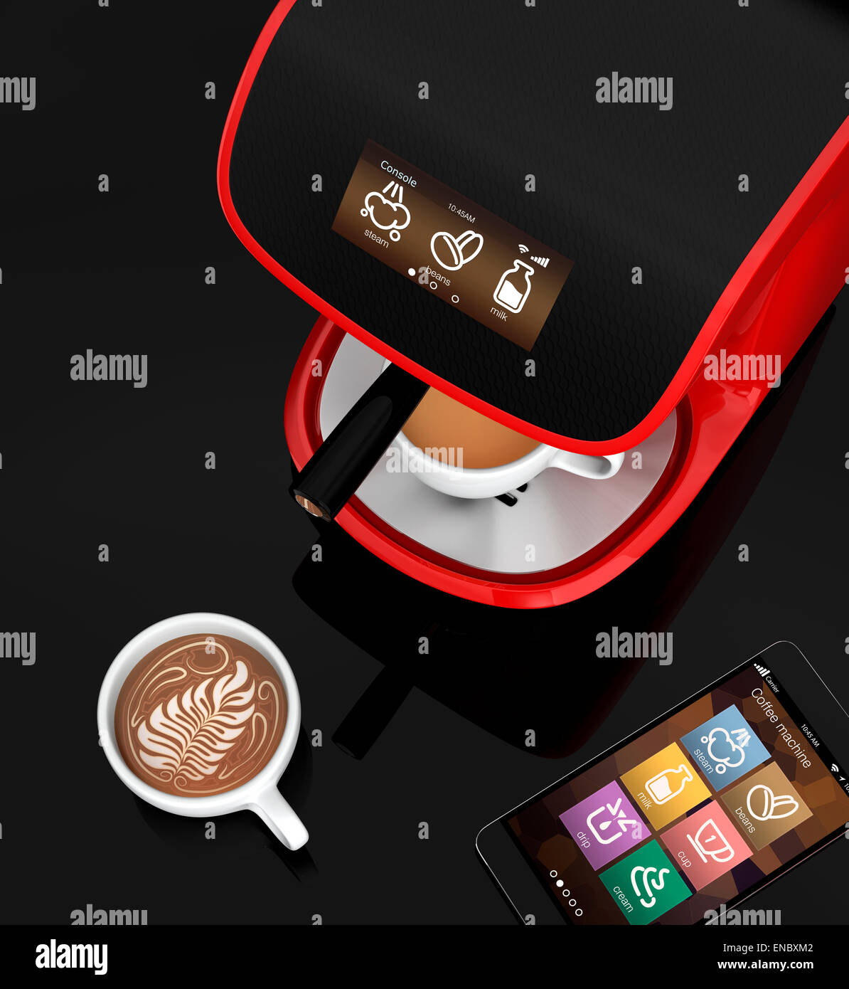Espresso coffee machine with touch screen which could control by smart ...