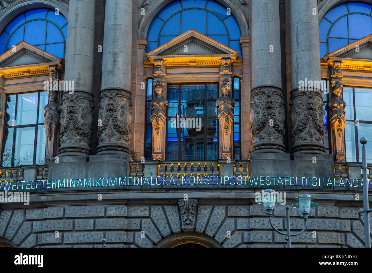 Historic Facade with lettering of the Museum of Communication, Berlin ...