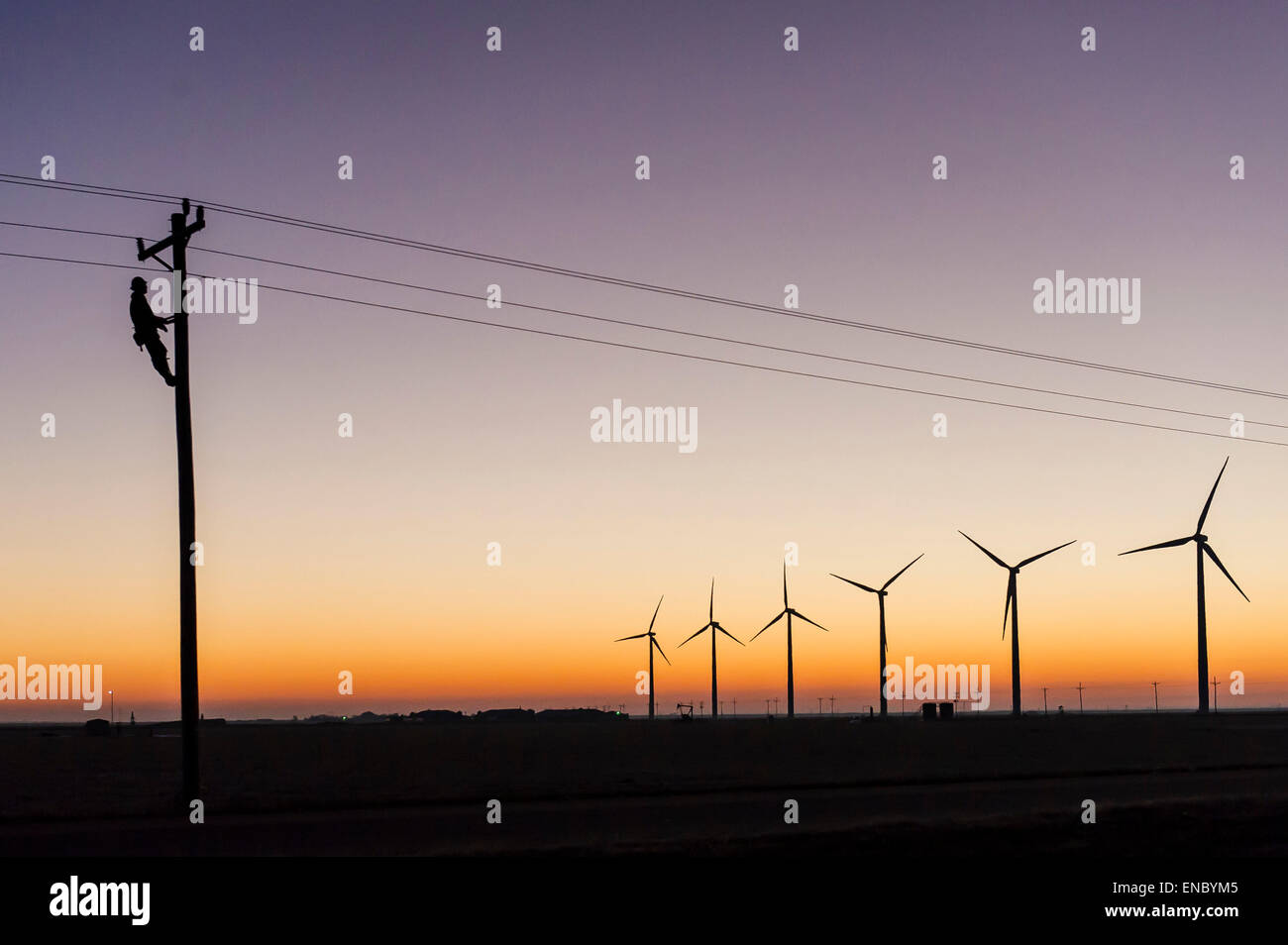 electrical utility lines for Tri-County Electric Coop TCEC Stock Photo ...