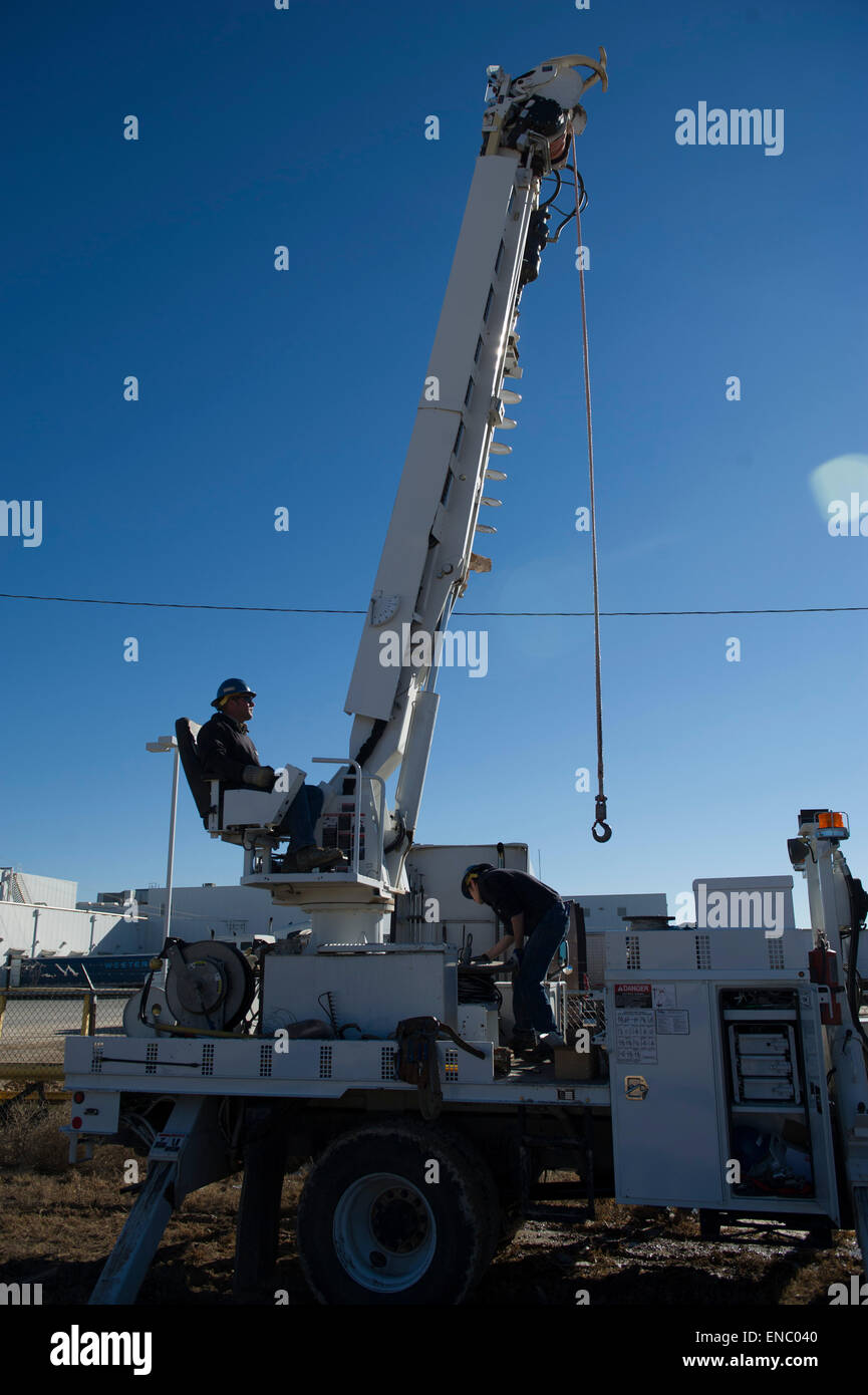 electrical utility lines for Tri-County Electric Coop TCEC Stock Photo ...