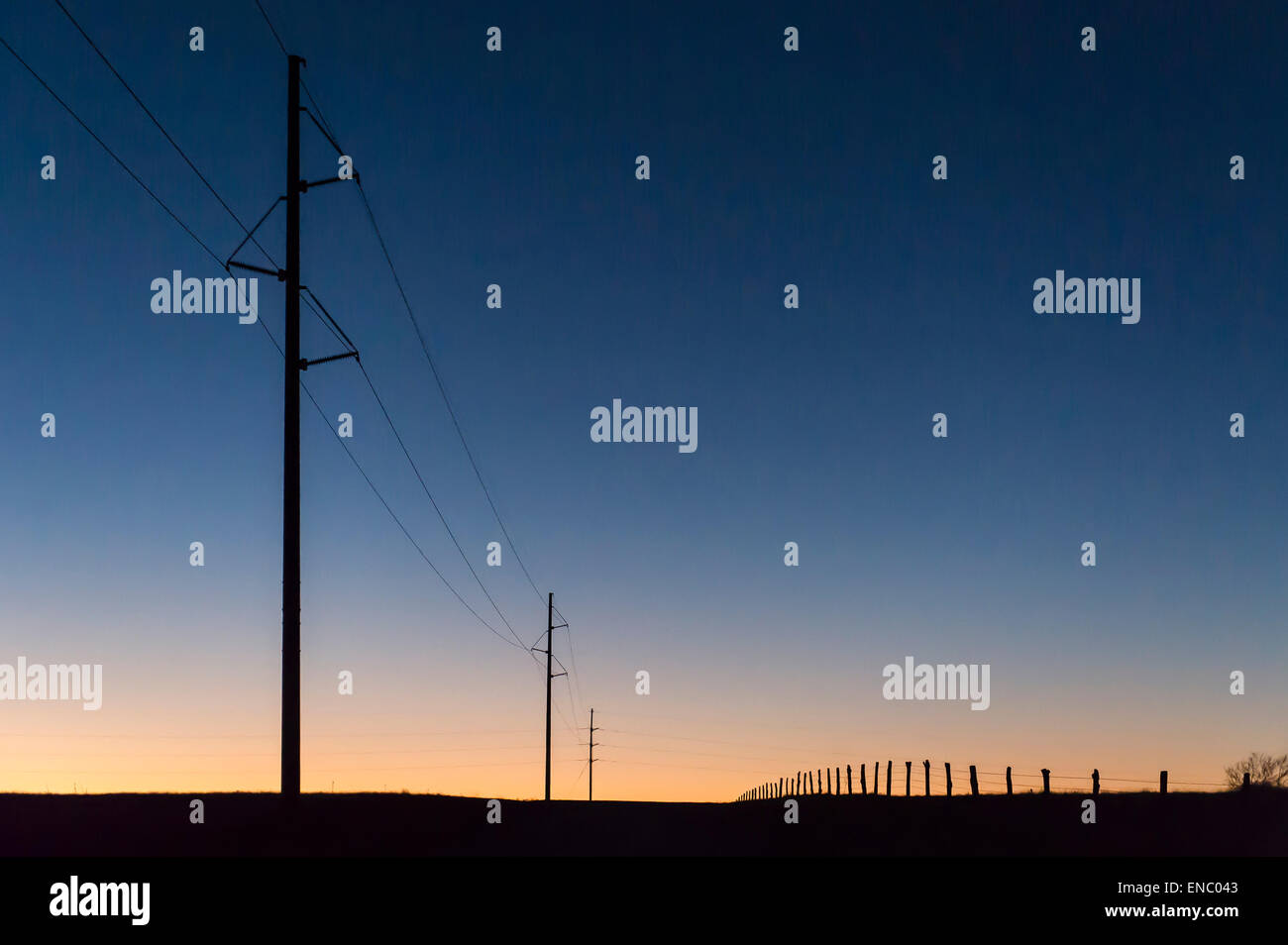 electrical utility lines for Tri-County Electric Coop TCEC Stock Photo ...