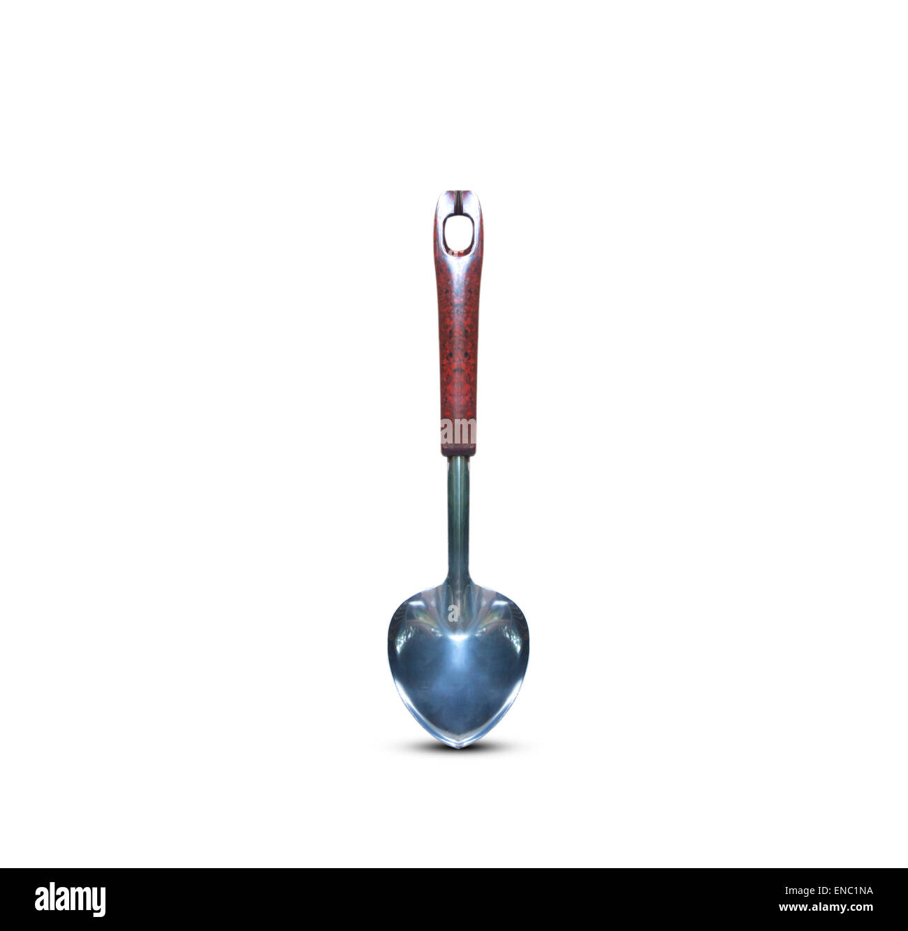 Old plastic ladle isolated on white background Stock Photo - Alamy