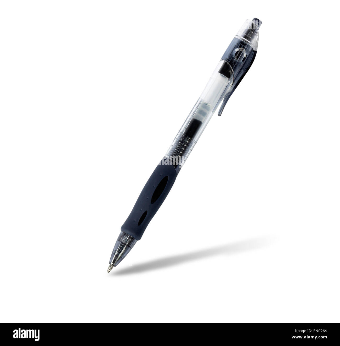 Blue plastic pen isolated on white background Stock Photo - Alamy