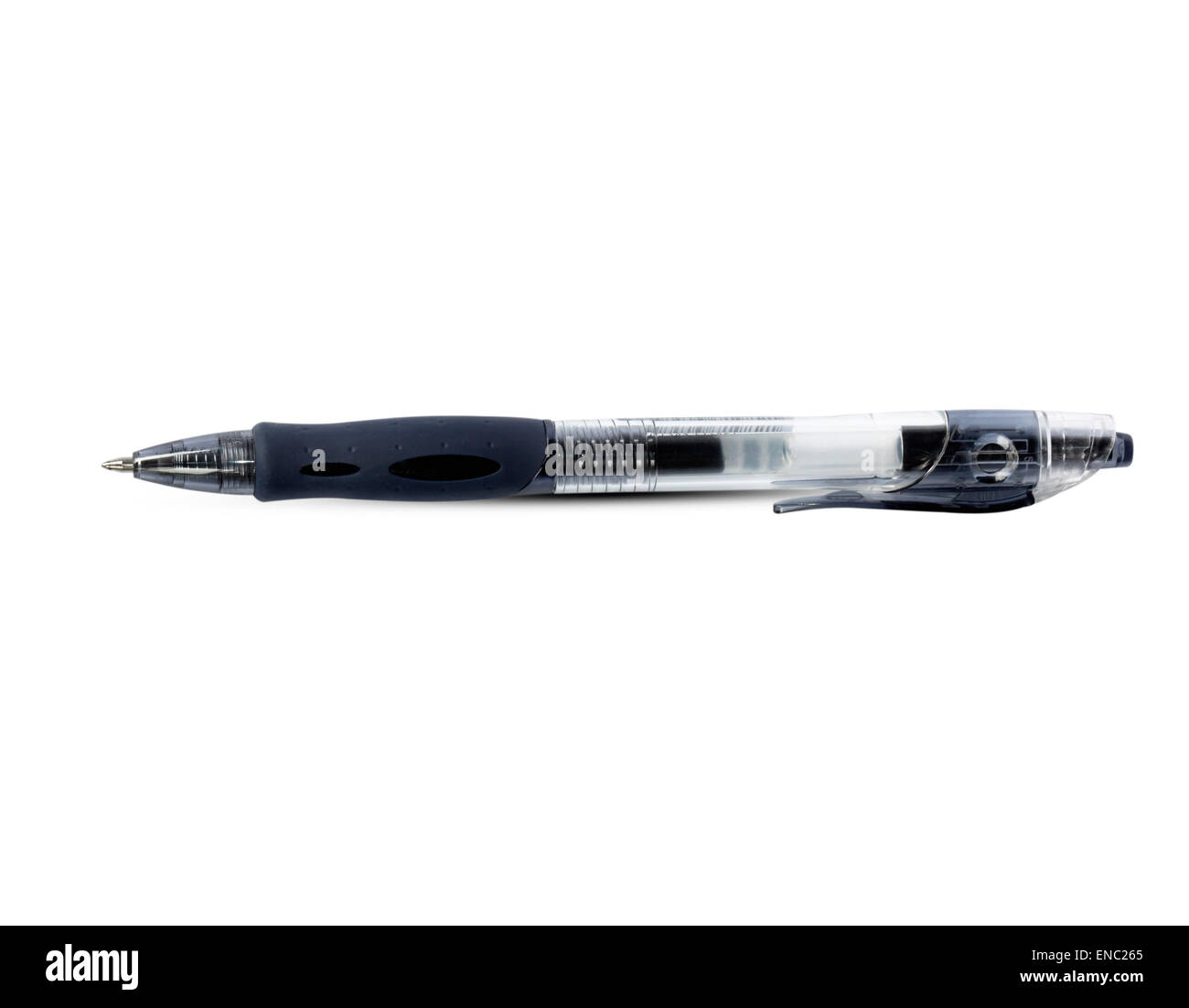 Blue plastic pen isolated on white background Stock Photo - Alamy
