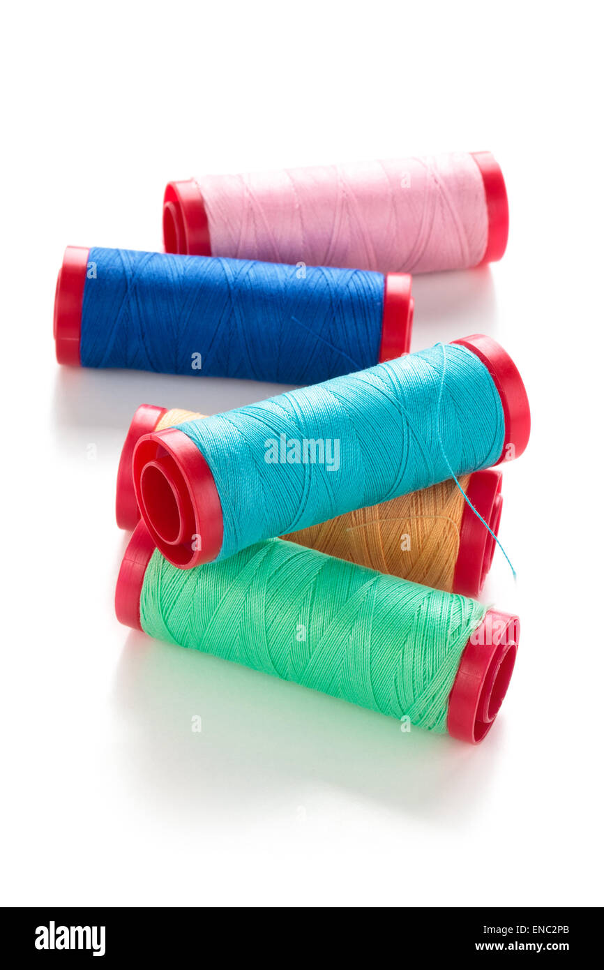 Collection of colorful spools Stock Photo - Alamy