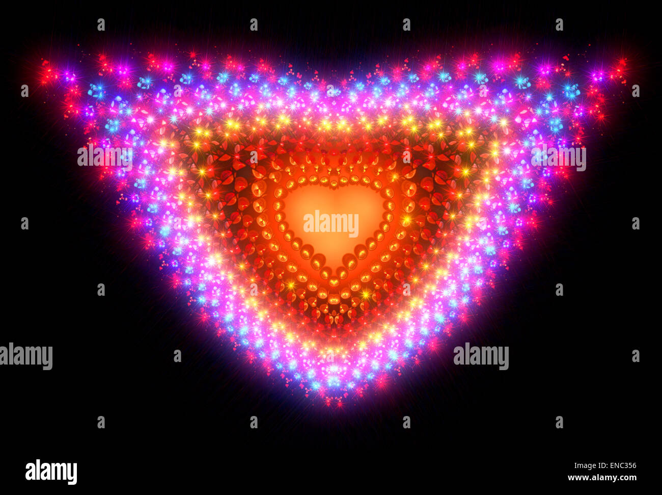 Symbolic diamond heart-shaped red heart that symbolizes love. Fractal ...