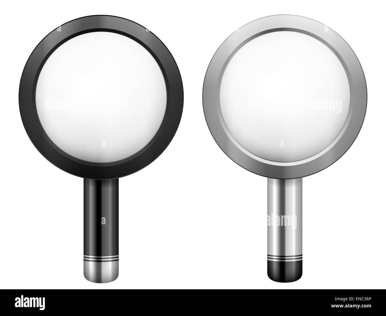 Magnifier on a white background. Vector illustration Stock Photo - Alamy