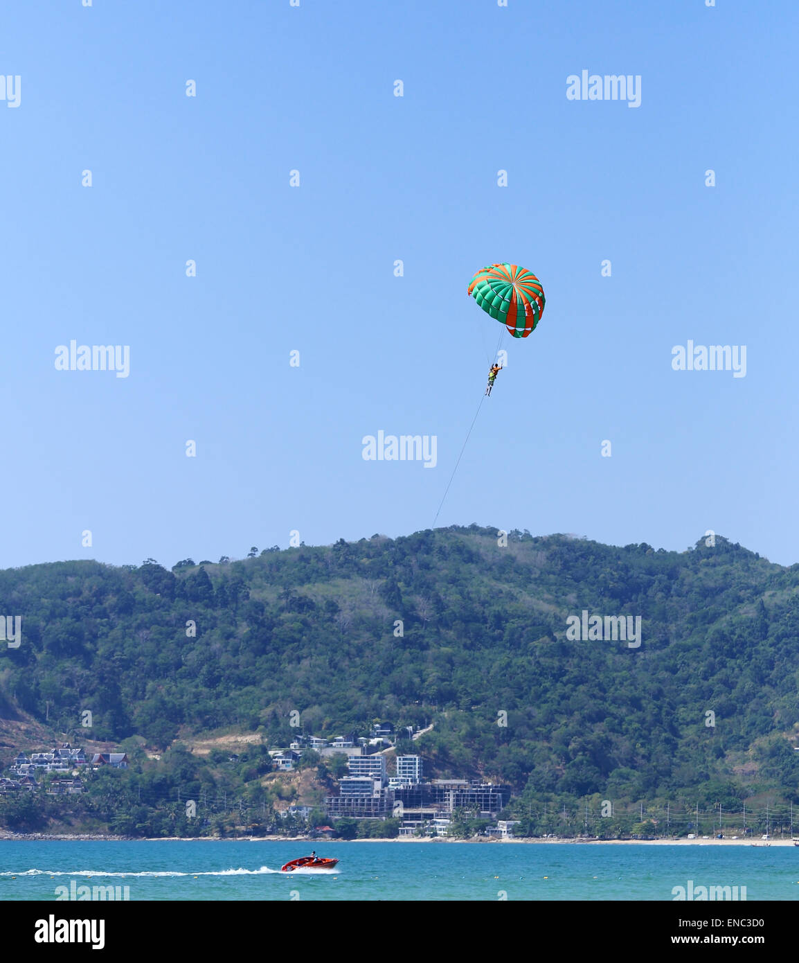Parasailing at Patong Beach in Phuket - Thailand extreme Sports Stock ...