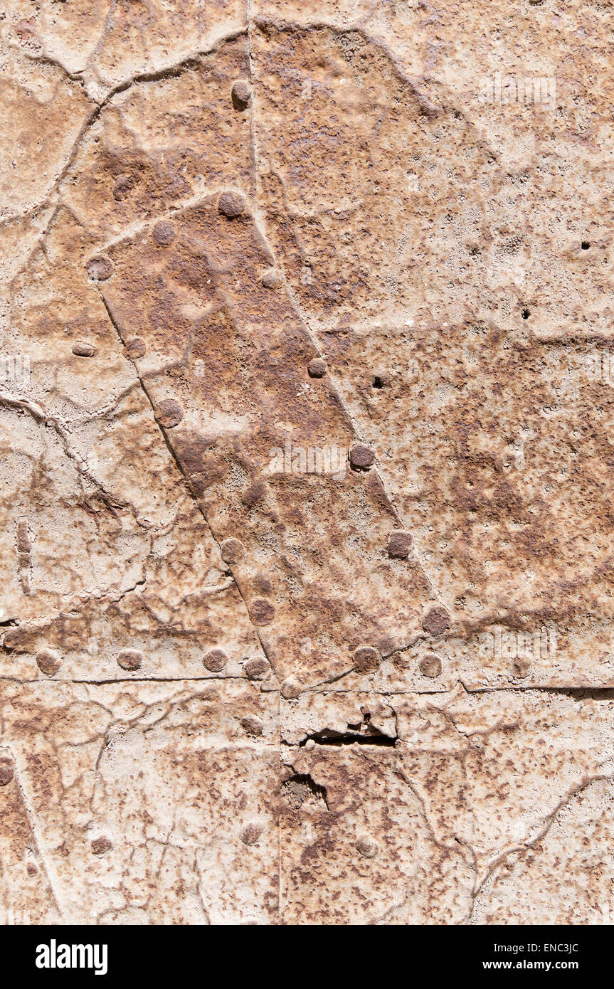 Tin covered doors of San Miguel church. Teruel Old town. Aragon. Spain ...