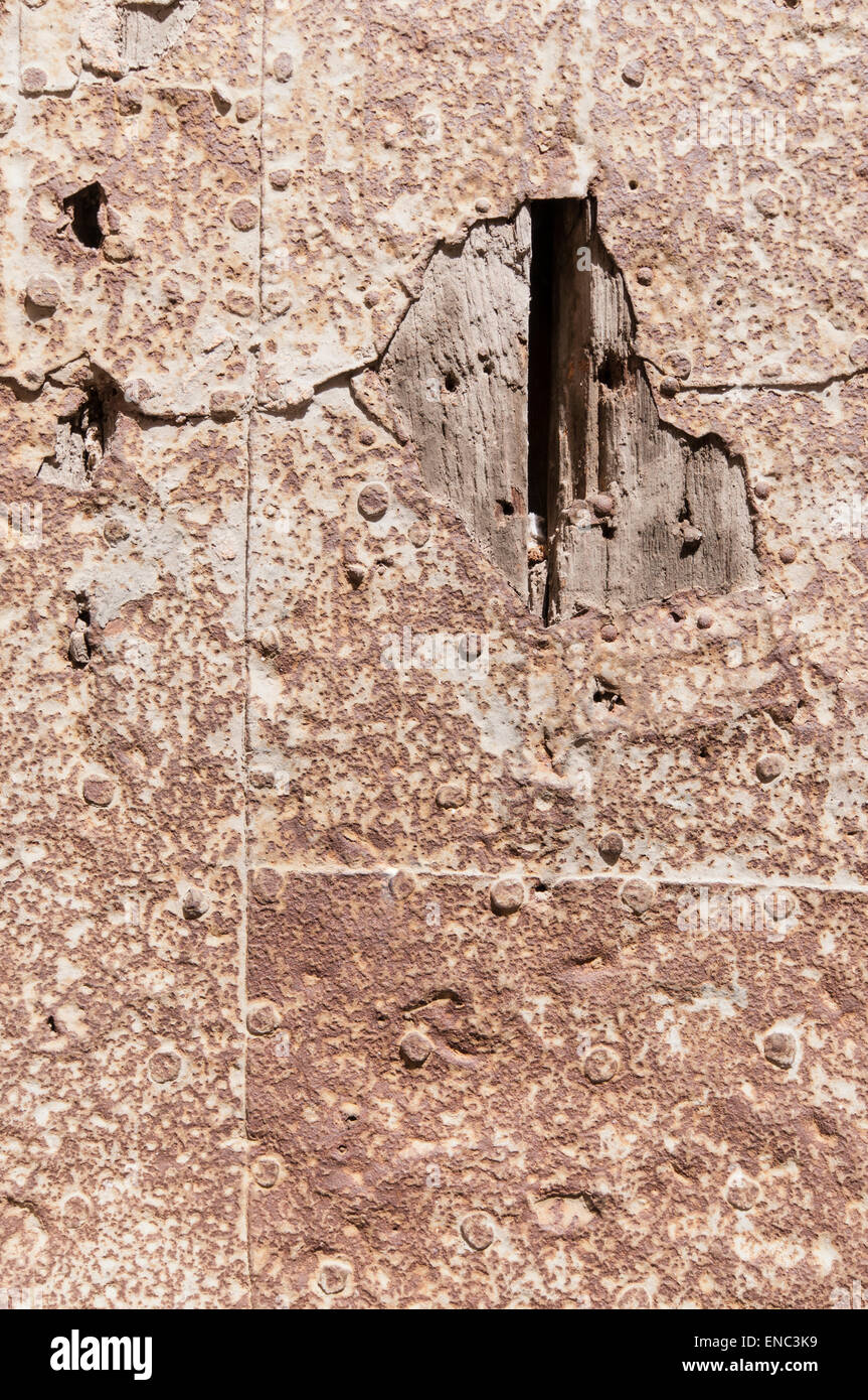 Tin covered doors of San Miguel church. Teruel Old town. Aragon. Spain ...