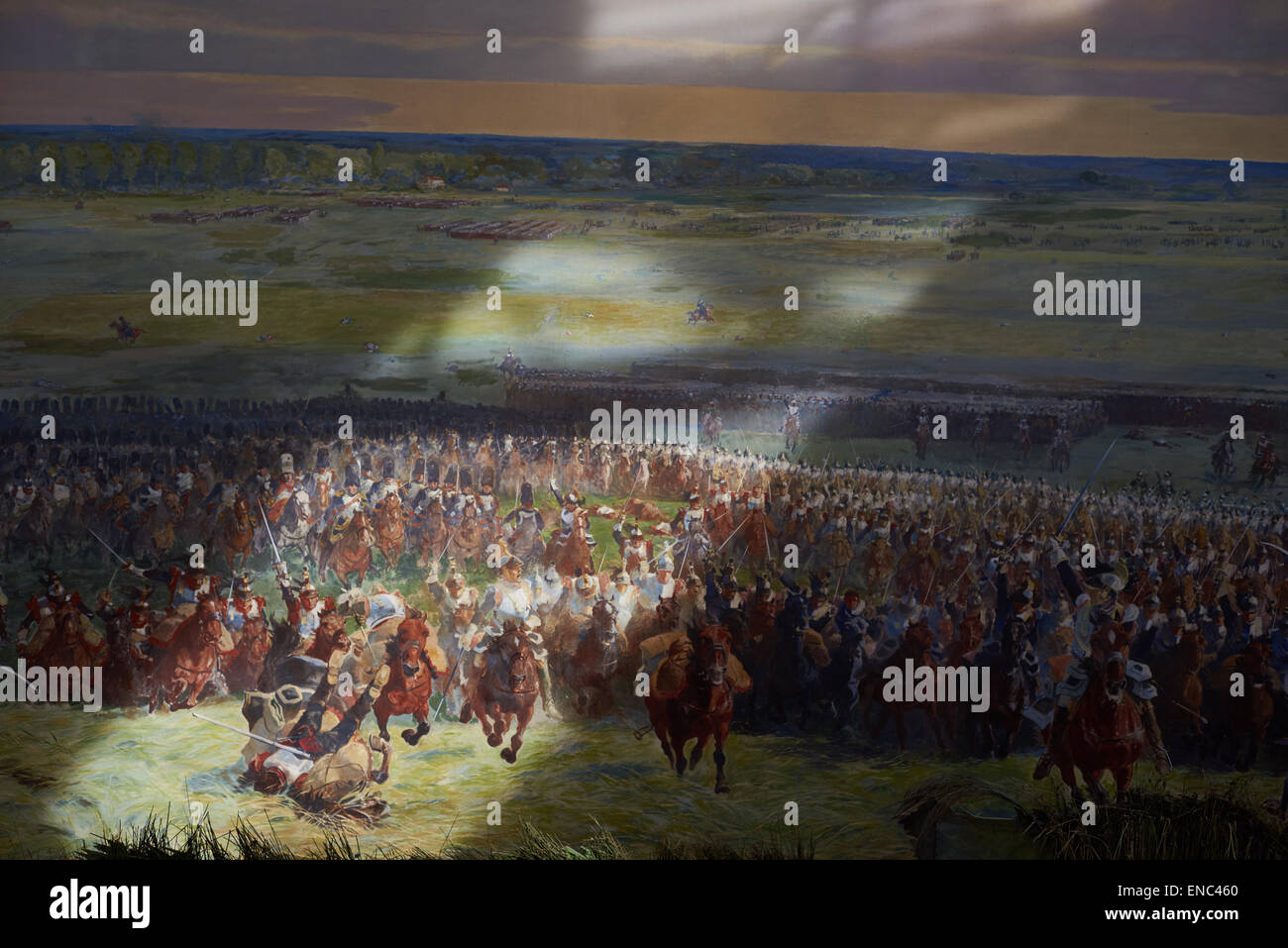 Detail of the panorama at Waterloo depicting the battle in a 360 degree ...