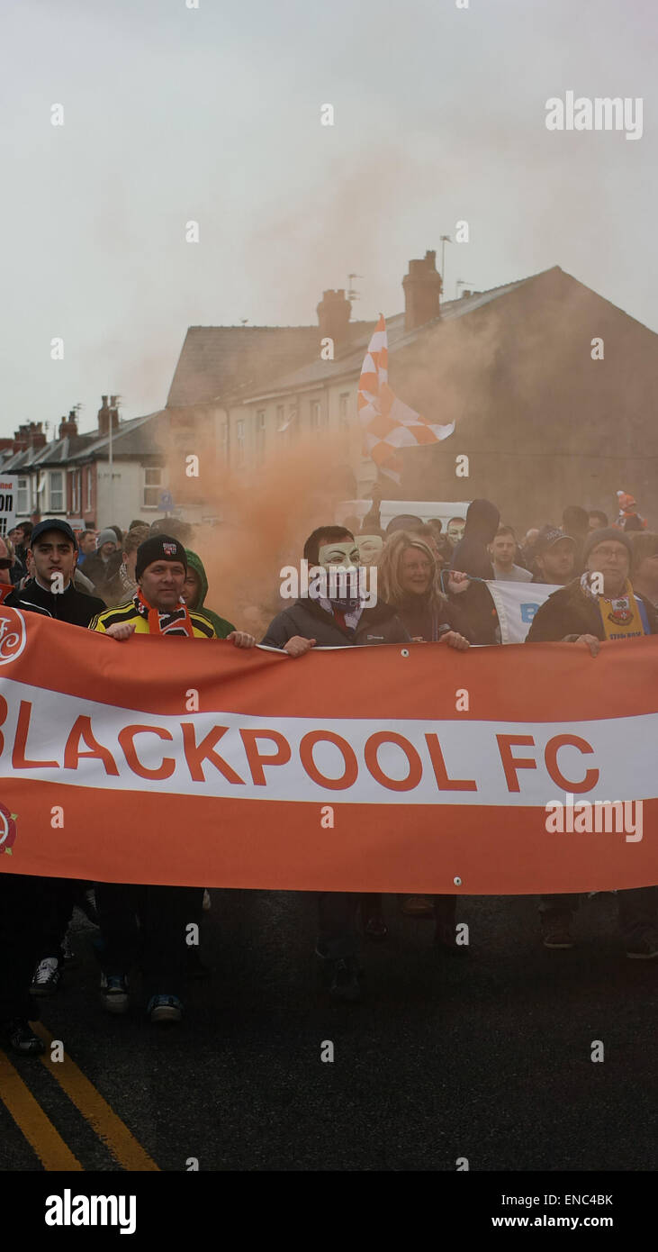 Blackpool UK, 2nd May 2015, Large numbers of fans of Blackpool football ...