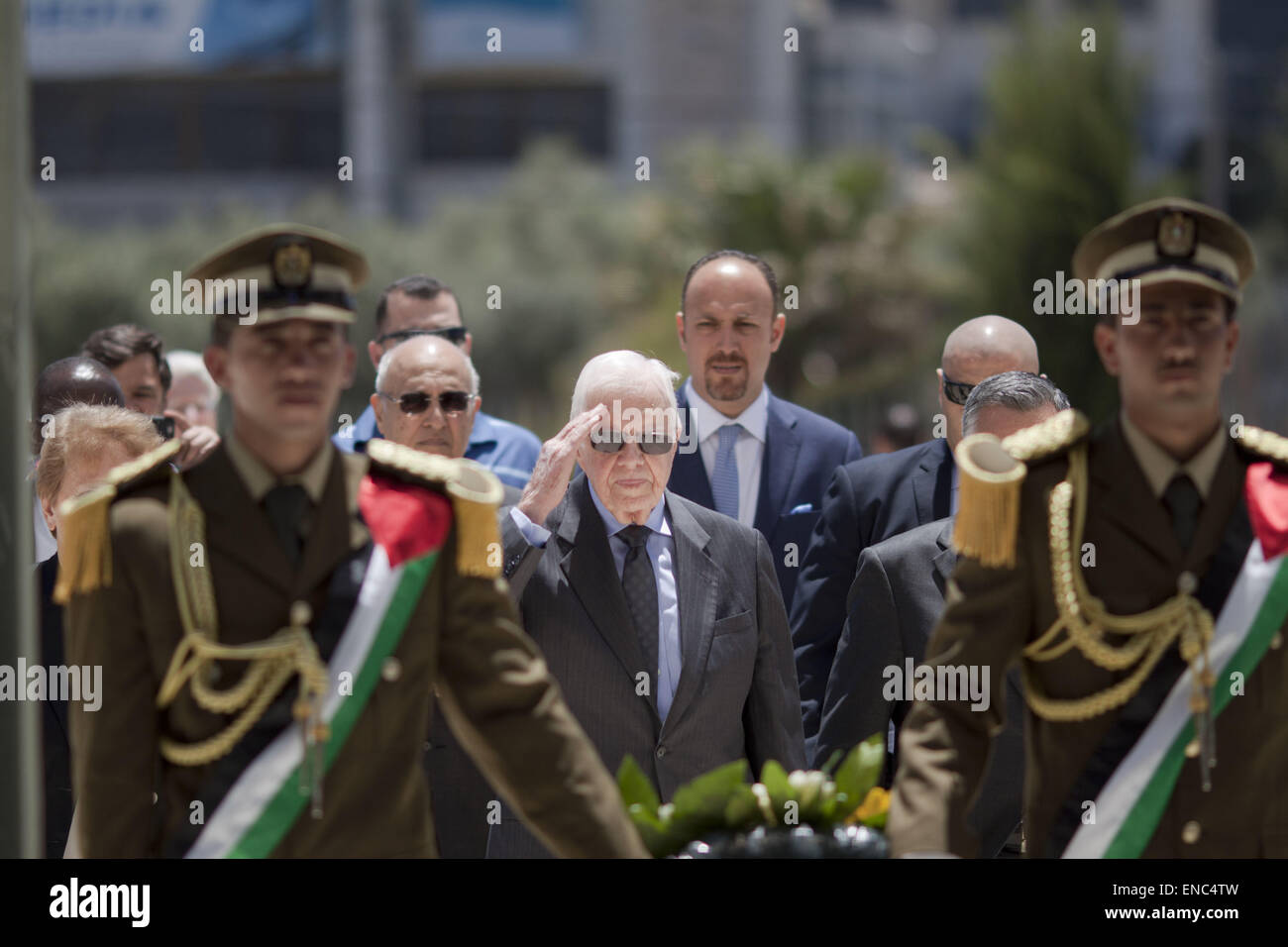Ramallah, West Bank. 2nd May, 2015. Ex. U.S. president Jimmy Carter and ...