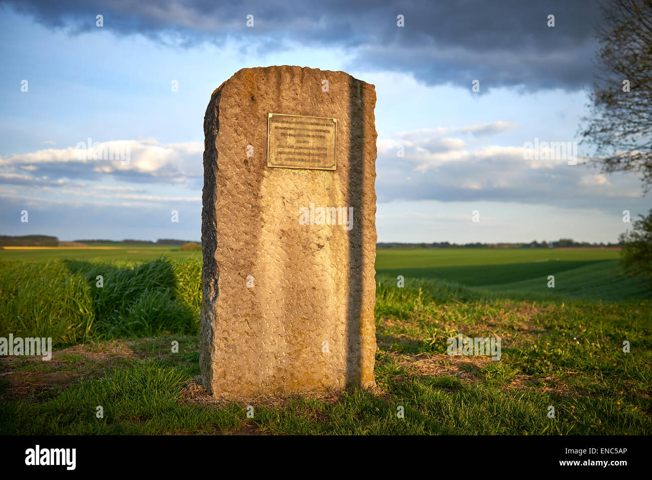 Stone tablet to commerate the general Thomas Picton killed during the ...