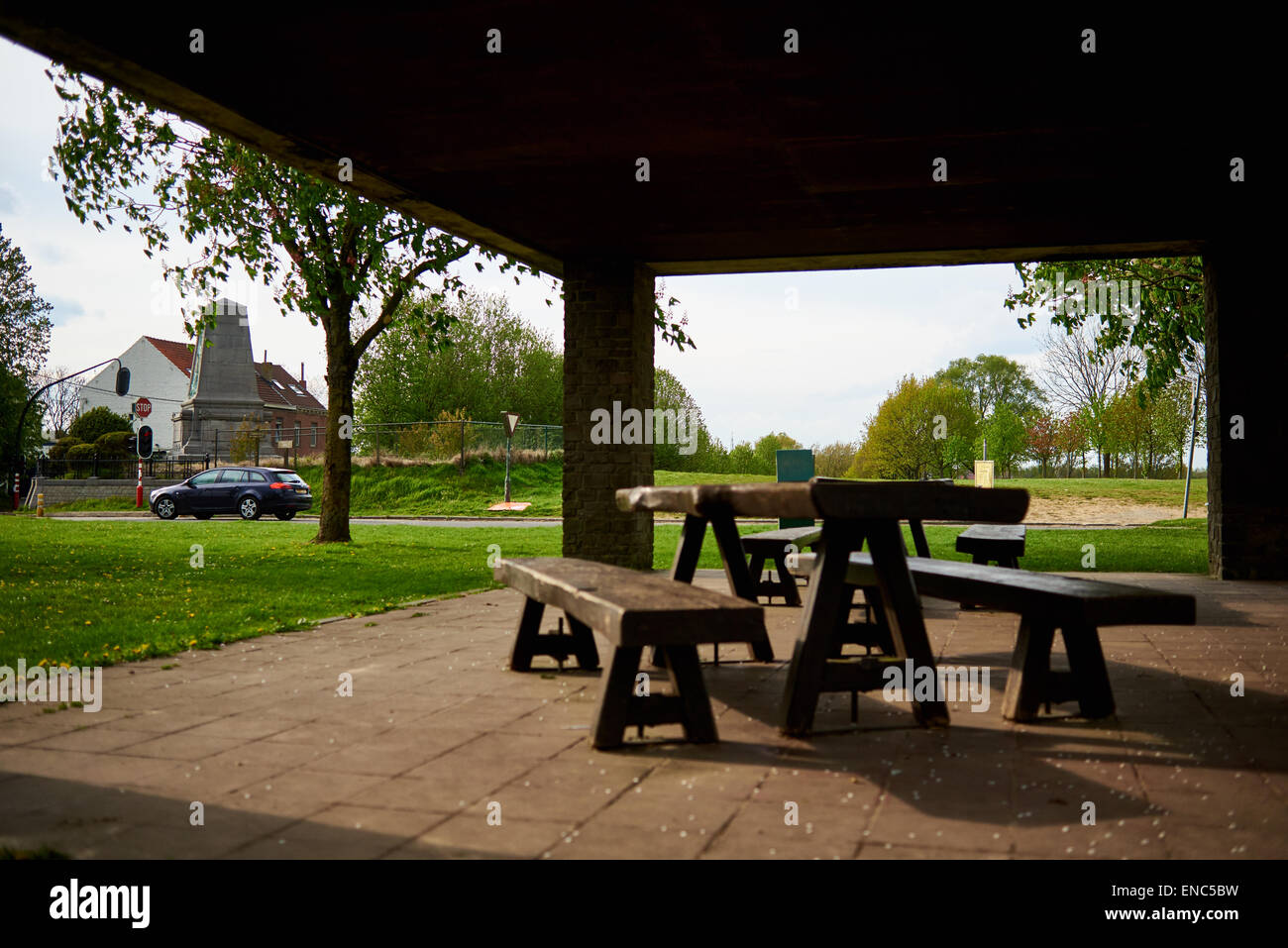 Modern day picnic area on the spot of heavy fighting at the battle of ...