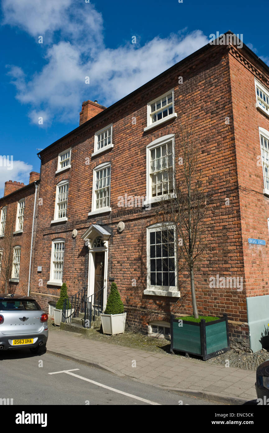 Exterior of Georgian period town house in Montgomery Powys Mid-Wales UK ...
