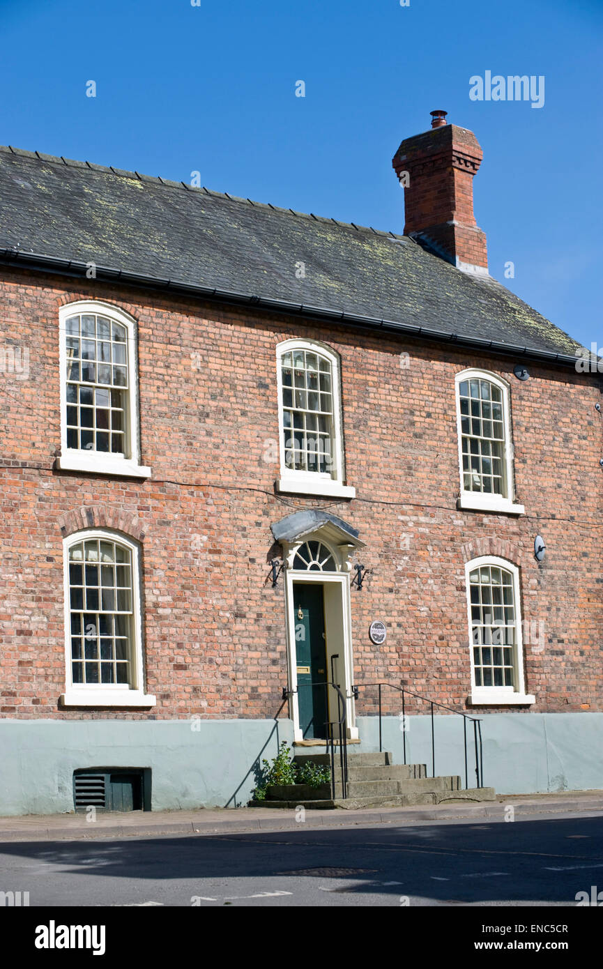 Exterior of Georgian period town house in Montgomery Powys Mid-Wales UK ...