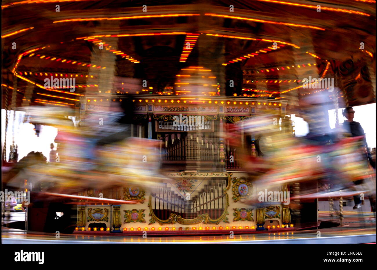Steam Merry go round at the Chingford fair London Stock Photo - Alamy