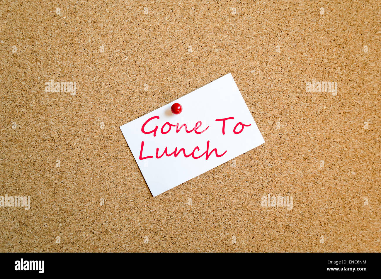 Lunch break notice paper hi-res stock photography and images - Alamy