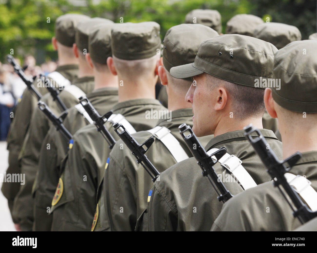 Kiev, Ukraine. 2nd May, 2015. Ceremony of bringing of the military oath ...