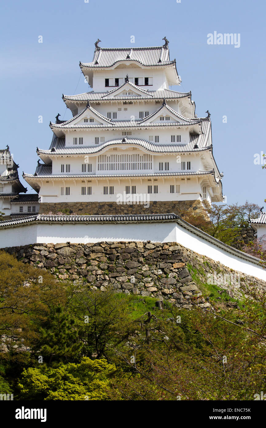 The restored Himeji castle keep as seen from the classic viewpoint from ...