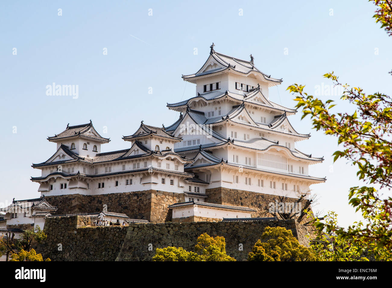 The most beautiful castle in Japan, Himeji. The classic view from the ...