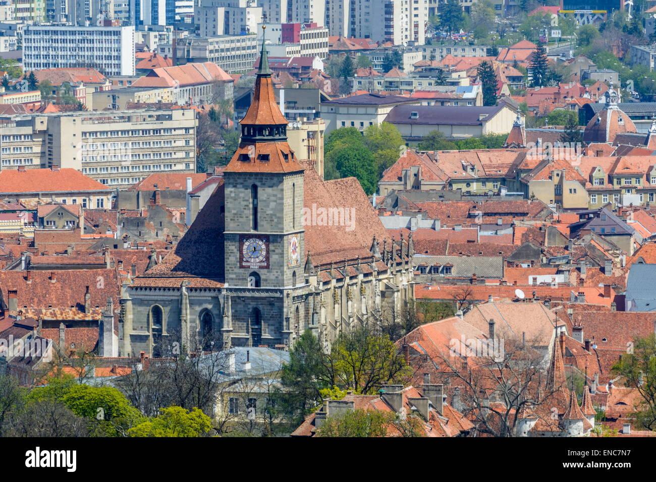 Aerial view of the Black Church, in Brasov Stock Photo - Alamy