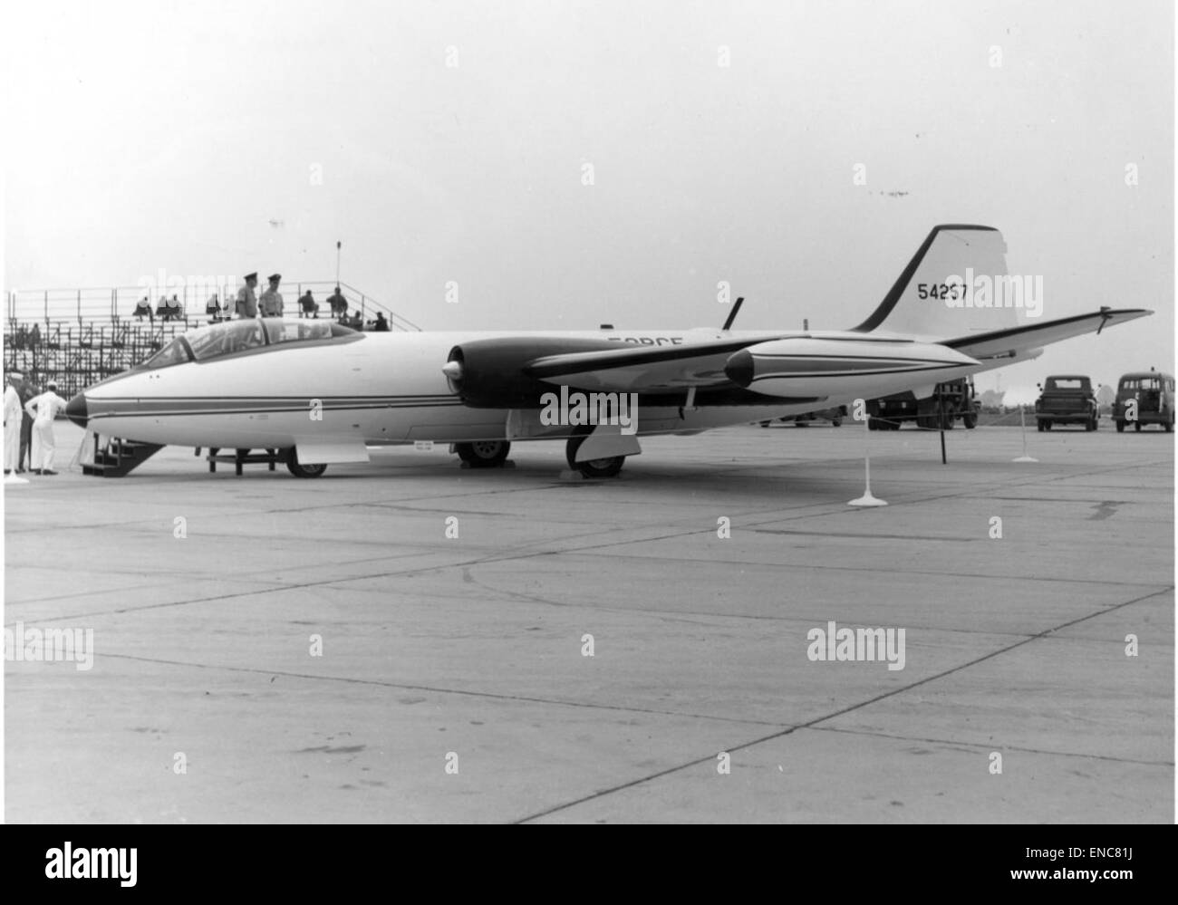 A photograph of a Martin B-57E aircraft, highlighting its design and ...