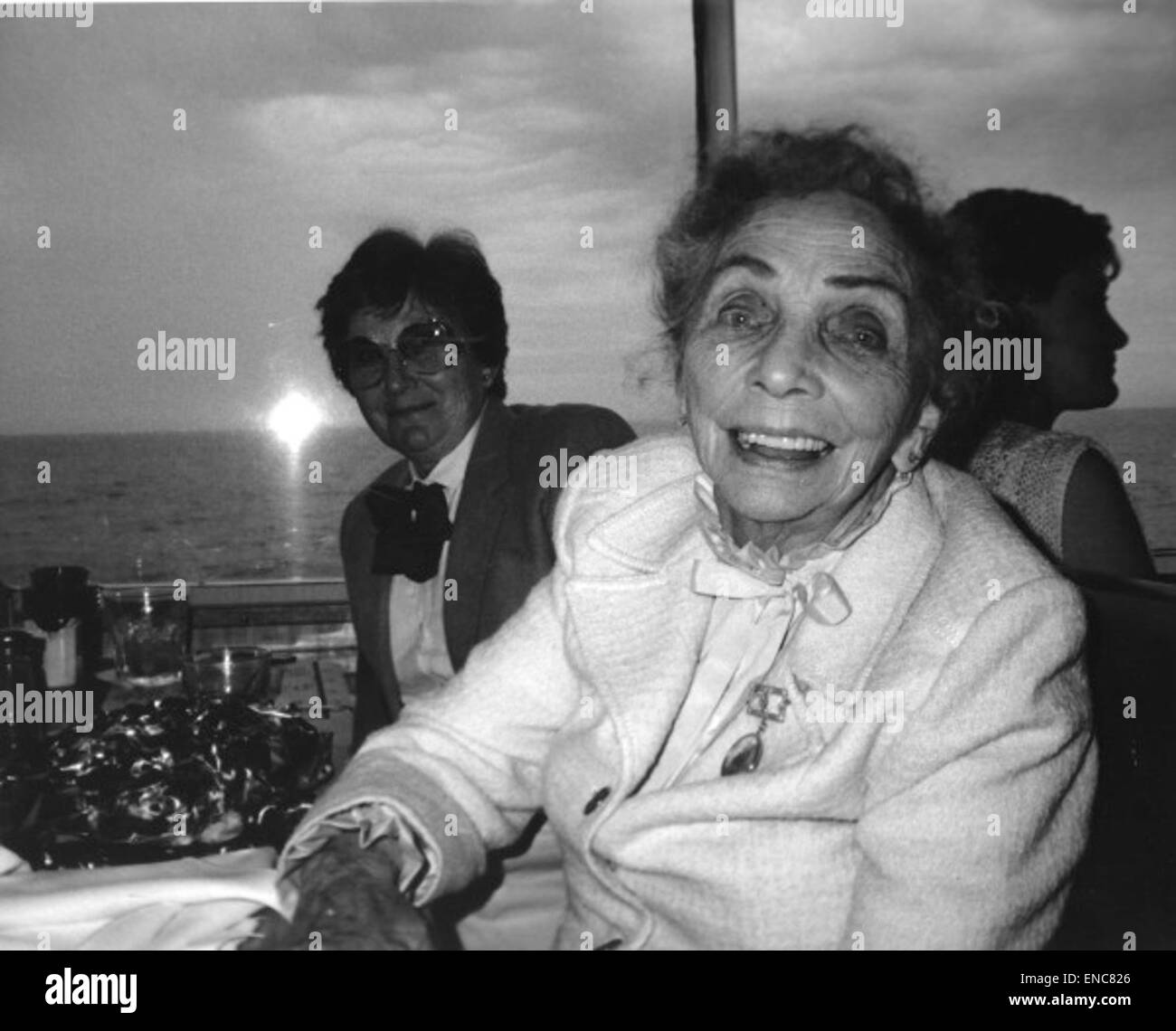 A photograph of Mary Haizlip, an aviation pioneer, reflecting her ...