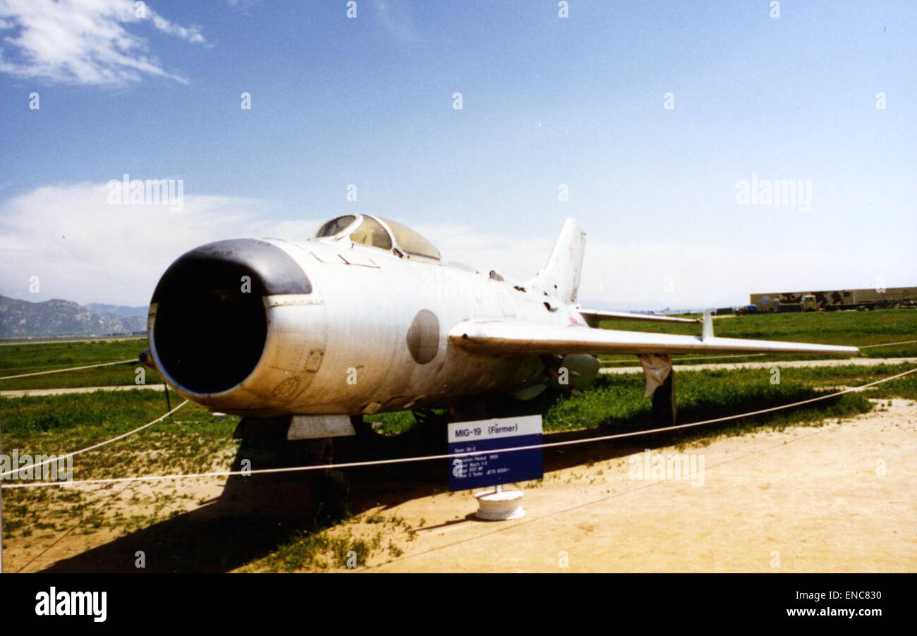 The Mikoyan MiG-19, displayed at the March Air Force Base Museum in ...