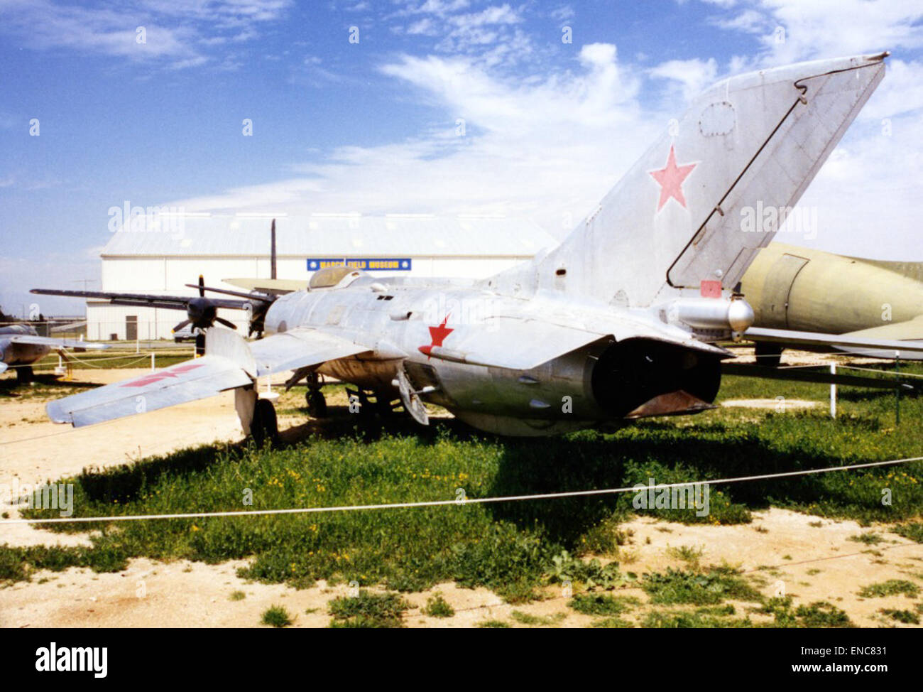 A photograph of a Mikoyan MiG-19, on display at March AFB Museum in ...