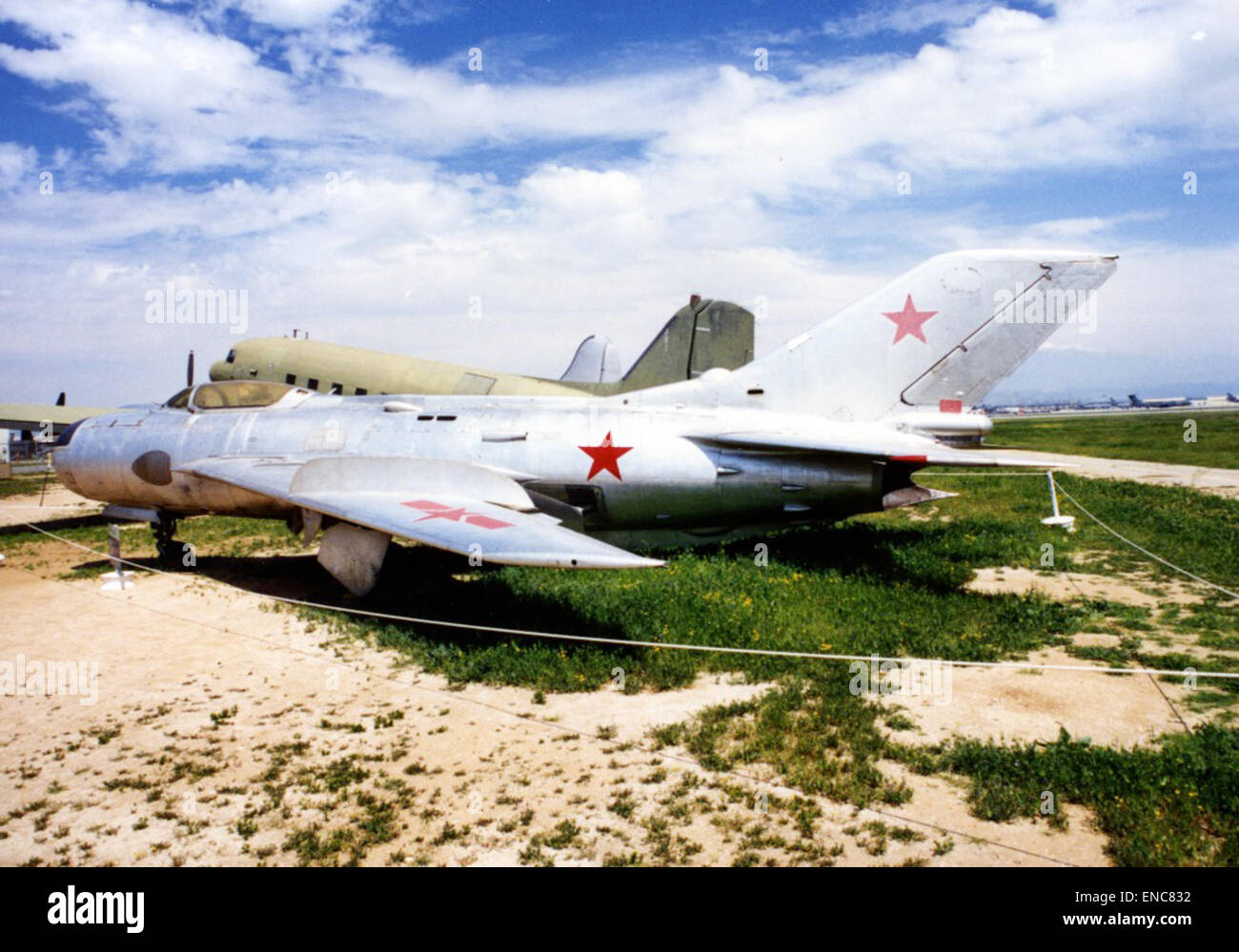 A photograph of a Mikoyan MiG-19, a Soviet-made fighter aircraft ...