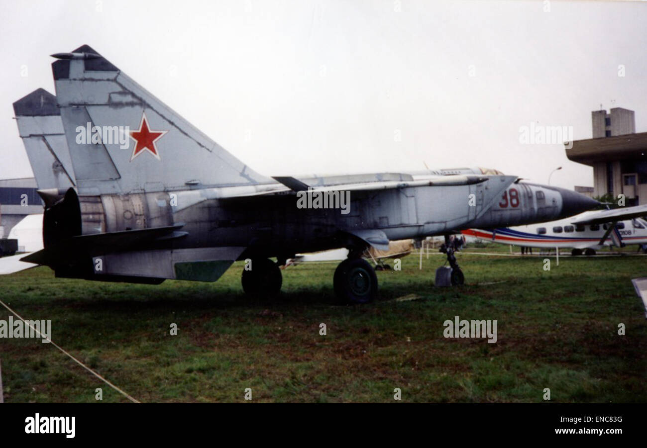 The Mikoyan MiG-25, a Soviet high-speed interceptor, is on display at ...